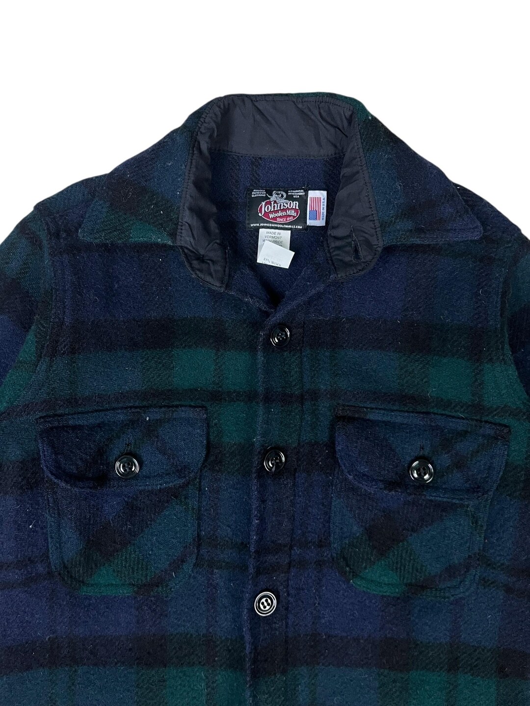 Vintage Johnson Woolen Mills Plaid Long Tail Shirt Tartan Wool Handmade ...