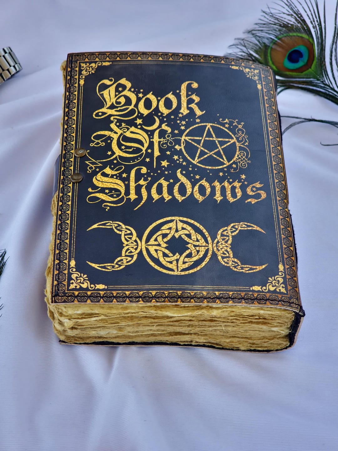 Handmade Book of Shadows Leather Journal | Triple Moon Grimoire With ...