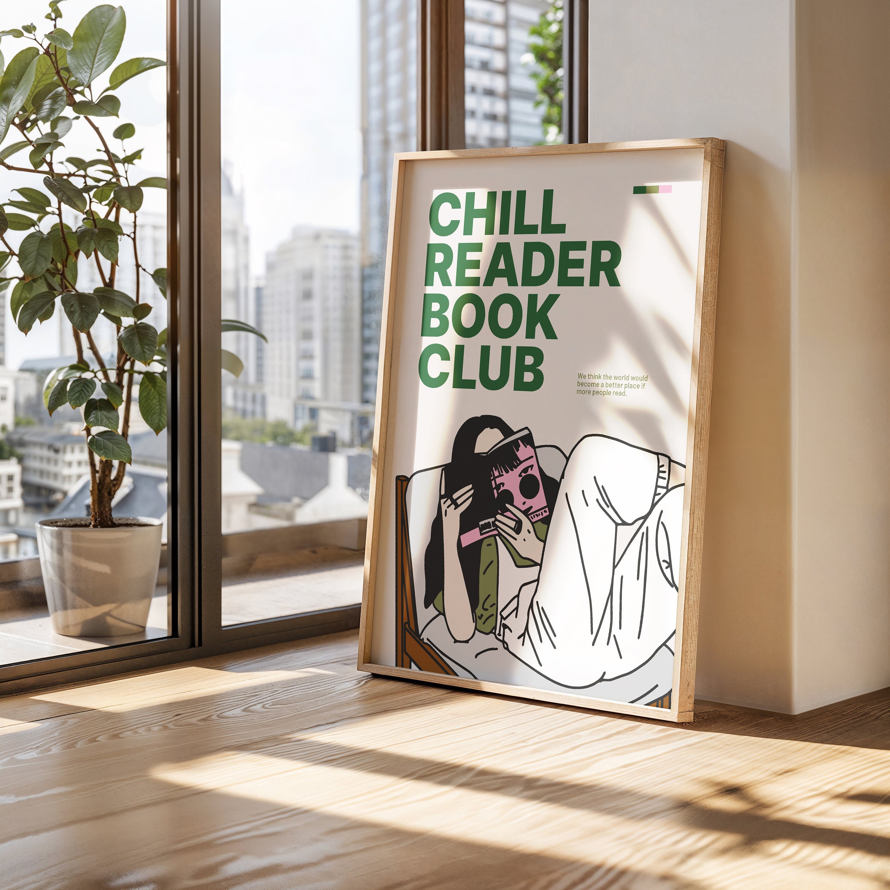 DIGITAL DOWNLOAD - Chill Reader Book Club, Reader Poster, Book Club ...