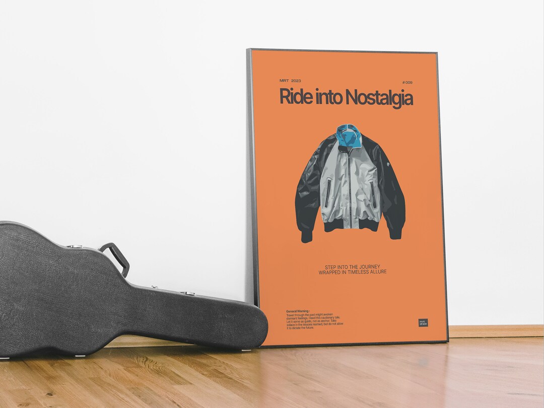 Wall Art Poster, Ride Into Nostalgia, Jacket, Vintage Retro Poster ...
