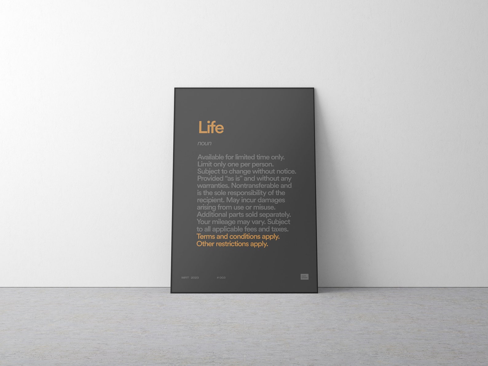 Typography Poster, Meaning of Life, Inspirational Wall Art, Wall Decor ...