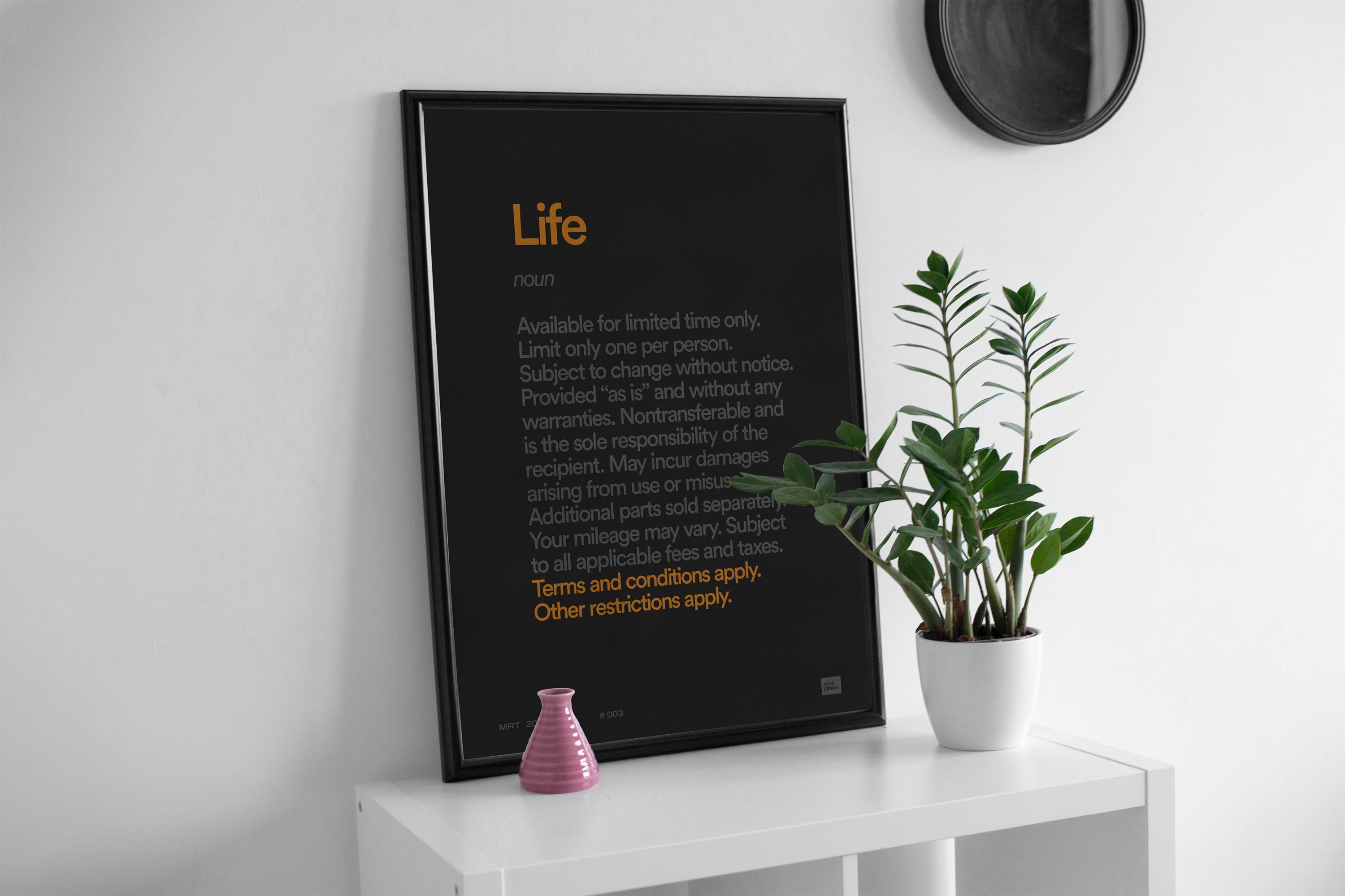 Typography Poster, Meaning of Life, Inspirational Wall Art, Wall Decor ...