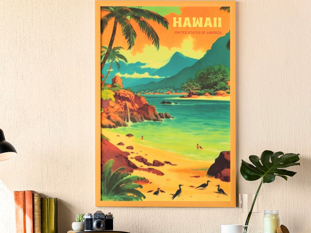 Hawaii Retro Poster Hawaii Vintage Poster Hawaii Digital Download Print ...