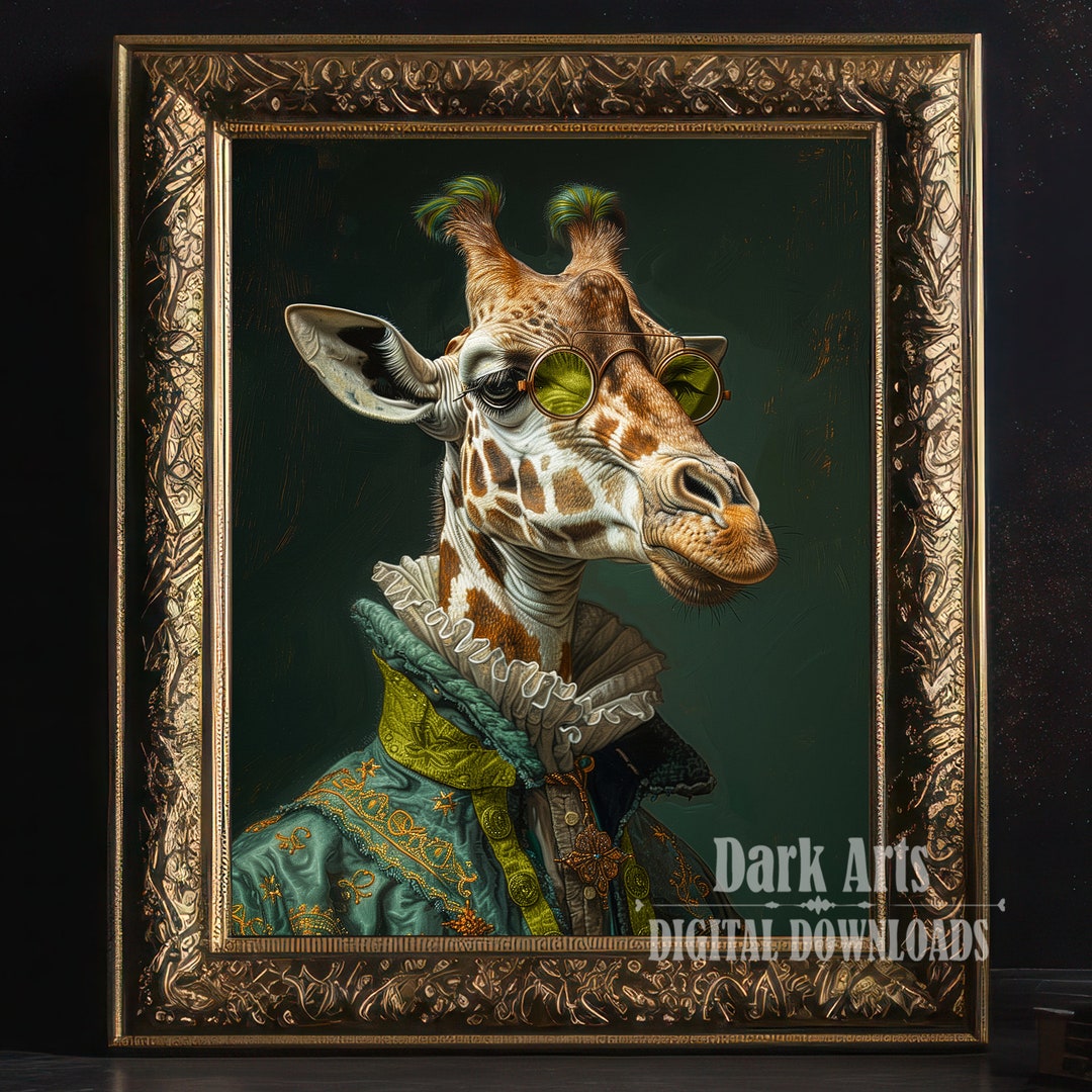 Rococo Giraffe Portrait, Renaissance Animal Art (digital Download) - Etsy