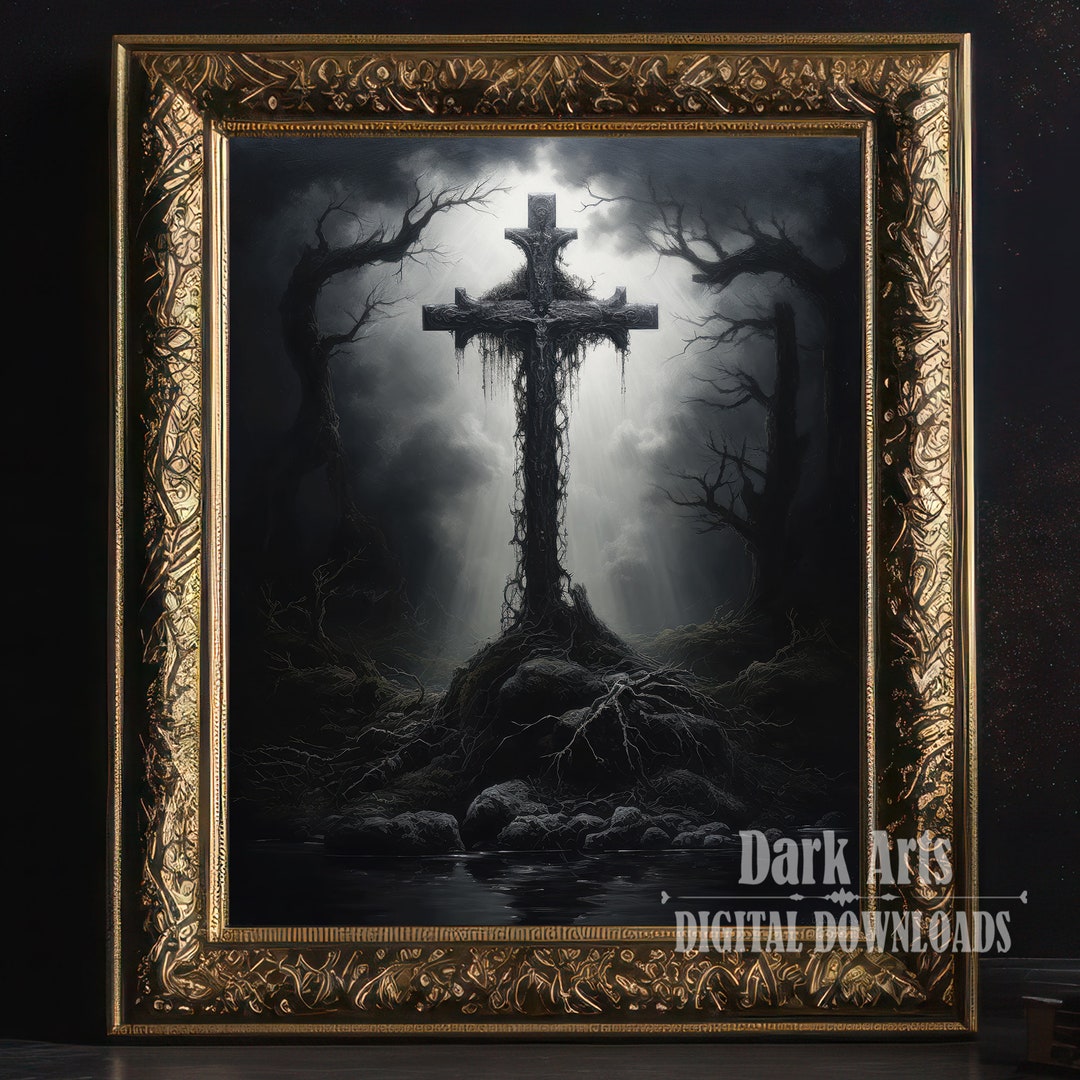 Holy Cross, Gothic Home Decor, Pagan Wall Art, Occult, Wiccan Art ...