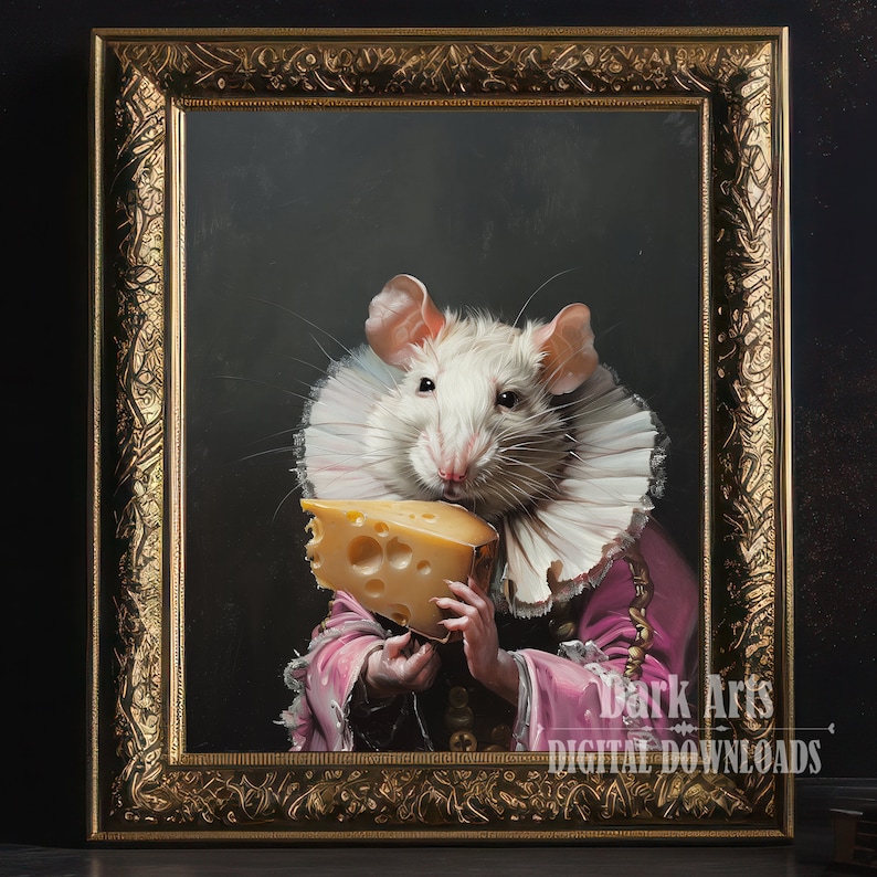 Rat Renaissance Portrait, Animal Oil Painting, Victorian Animal ...