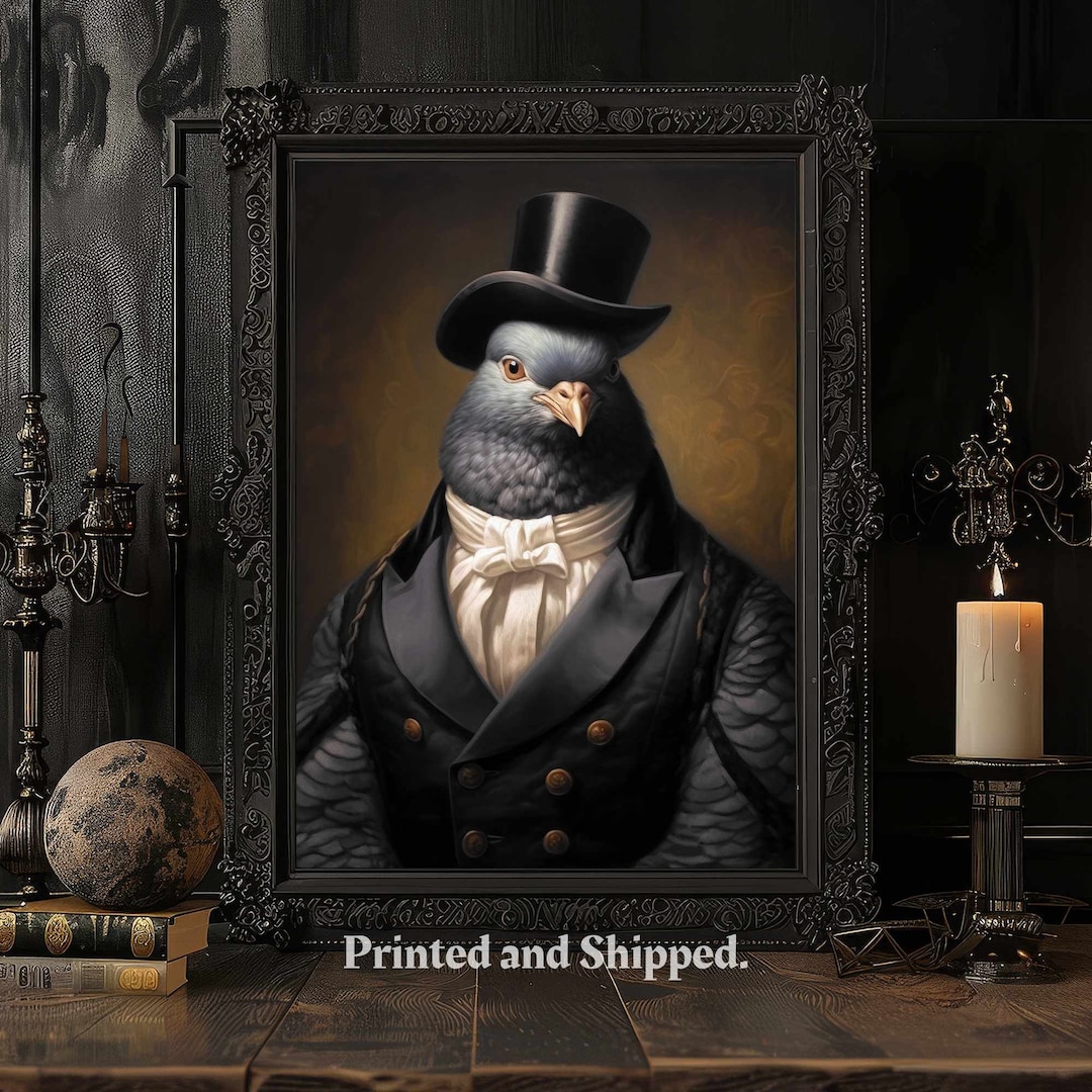 Victorian Dandy Pigeon Art Print: Renaissance Animal Portrait - Etsy UK