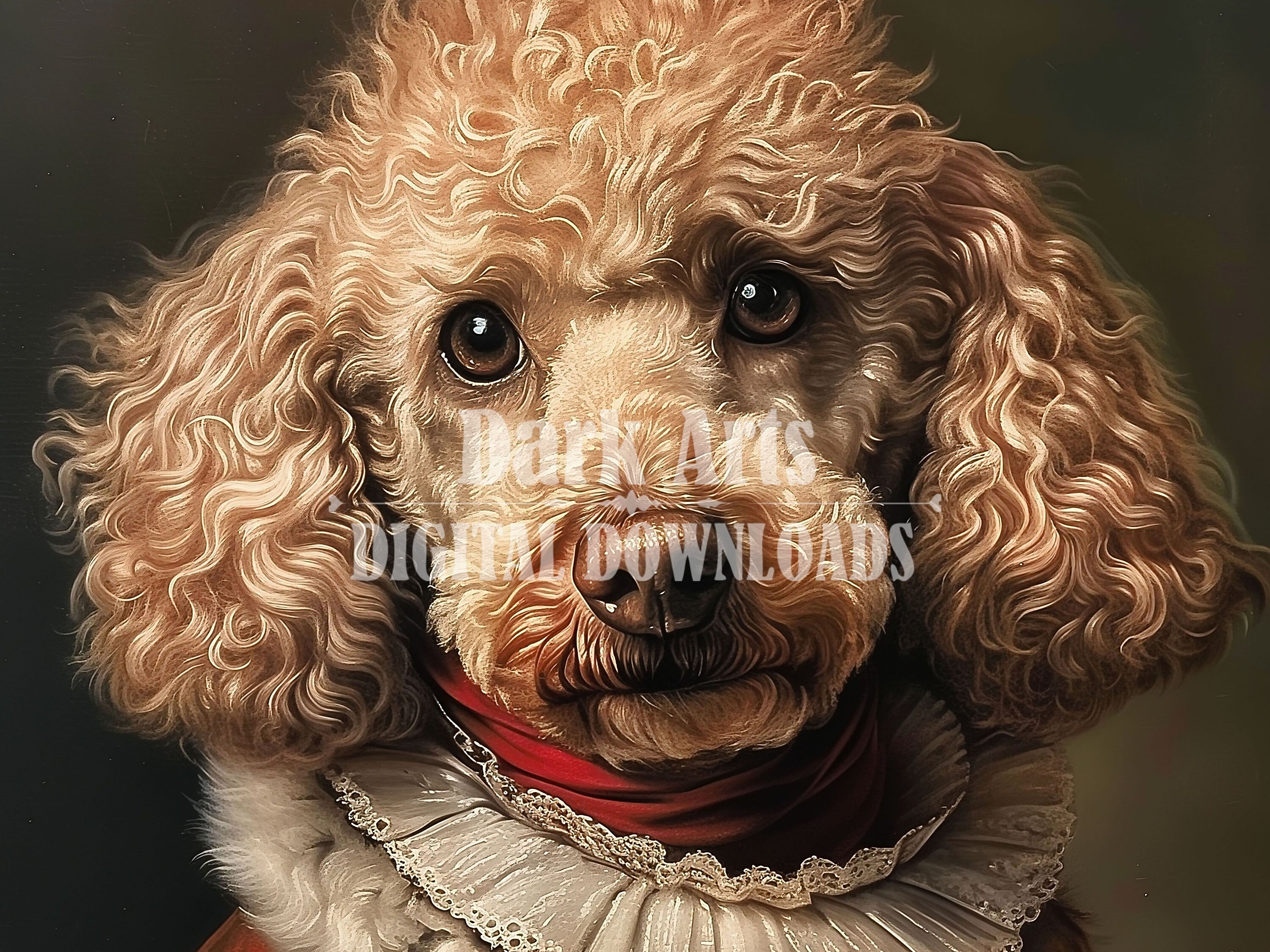 Poodle Royal Portrait, Victorian Renaissance Dog Print, Vintage ...
