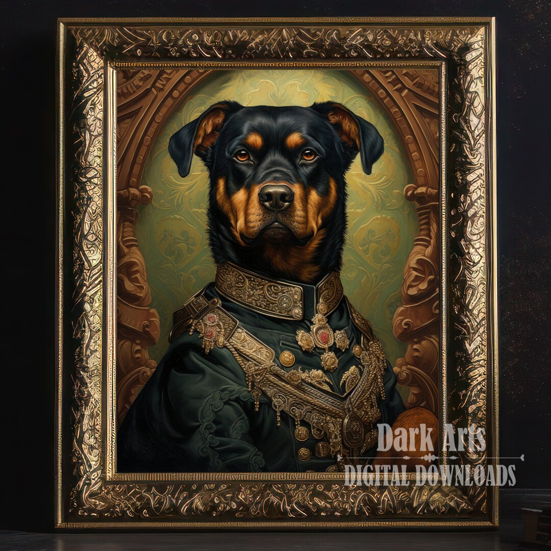 Rottweiler Wall Decor, Dog Poster Print, Victorian Painting ...