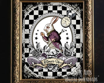 The White Rabbit Graffiti Wall Art, Digital Download Colorful Alice in ...