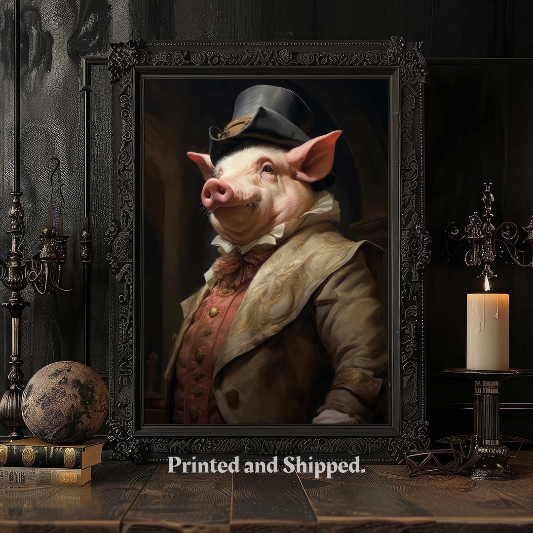 Victorian Pig Portrait Print: Aristocrat Gentleman Hog Art - Etsy