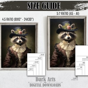 Victorian Lady Raccoon, Gothic Printable Art, Vintage Poster, Home ...