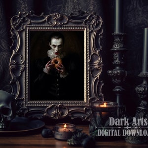 Dracula Eating a Doughnut, Gothic Wall Decor, Vampire Home Decor ...