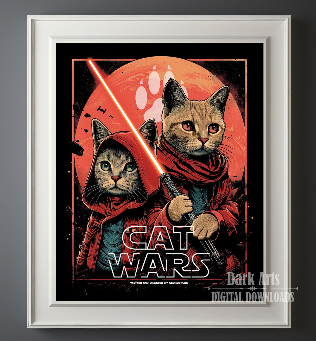 Cat Wars Funny Movie Poster: Laser Cats Parody Print (digital Download ...