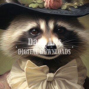 Victorian Lady Raccoon, Gothic Printable Art, Vintage Poster, Home ...