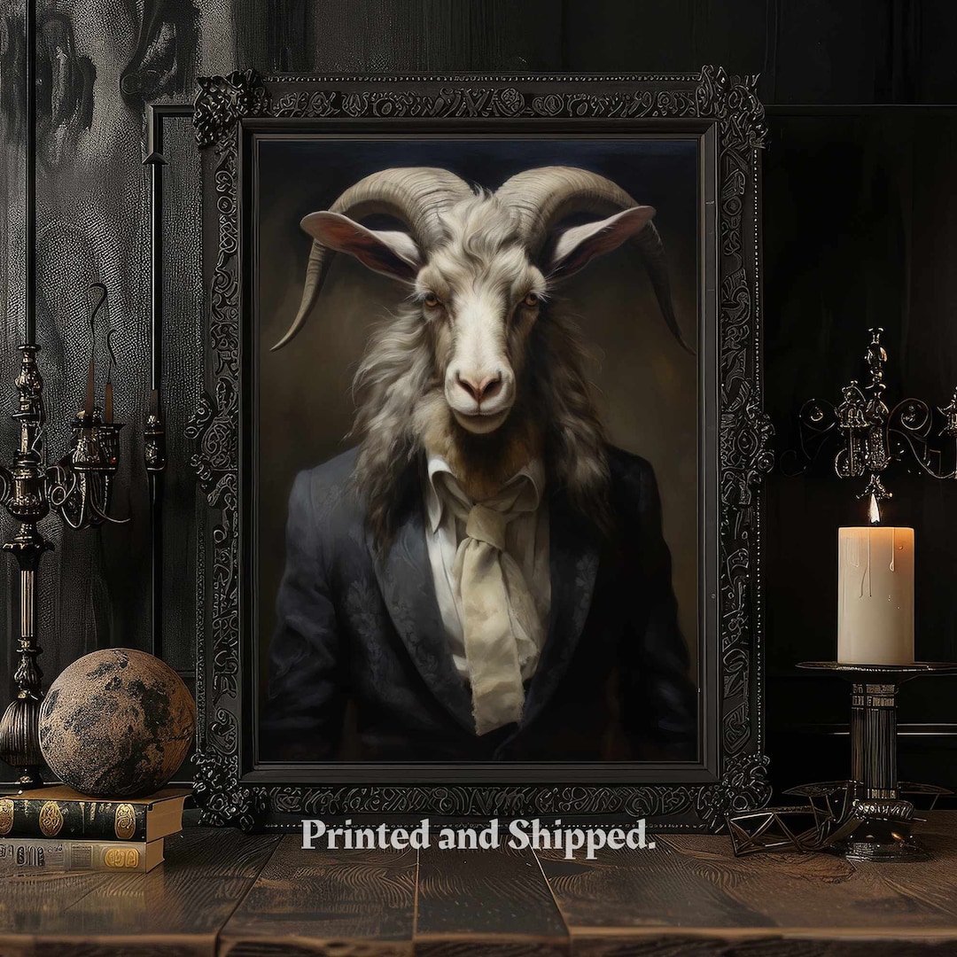 Victorian Goat Vintage Portrait, Pet Painting, Gentleman Animal ...