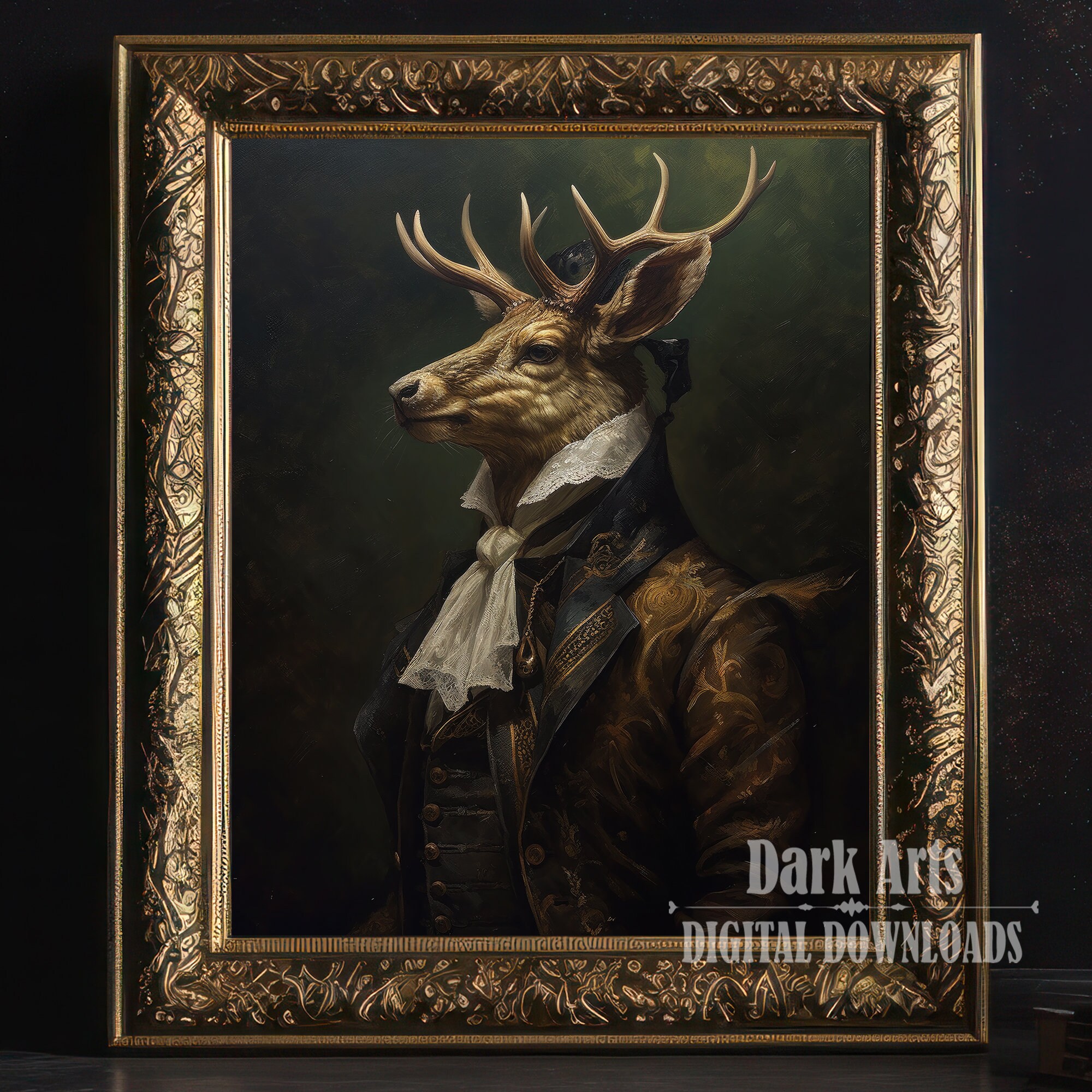 Gothic Stag Vintage Poster, Art Poster Print, Victorian Deer, Home ...