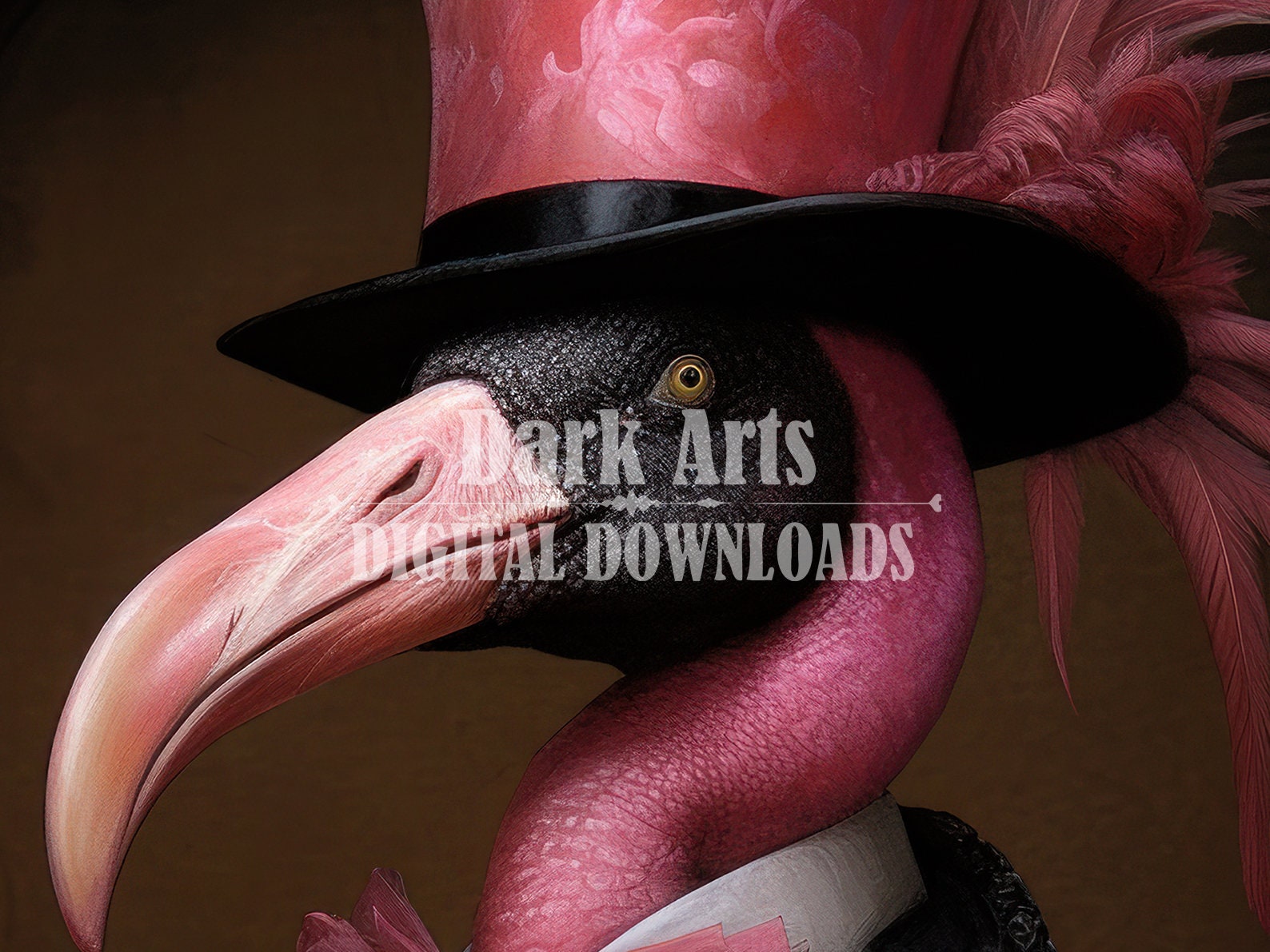 Victorian Gentleman Flamingo Art Print: Gothic Home Decor (digital ...