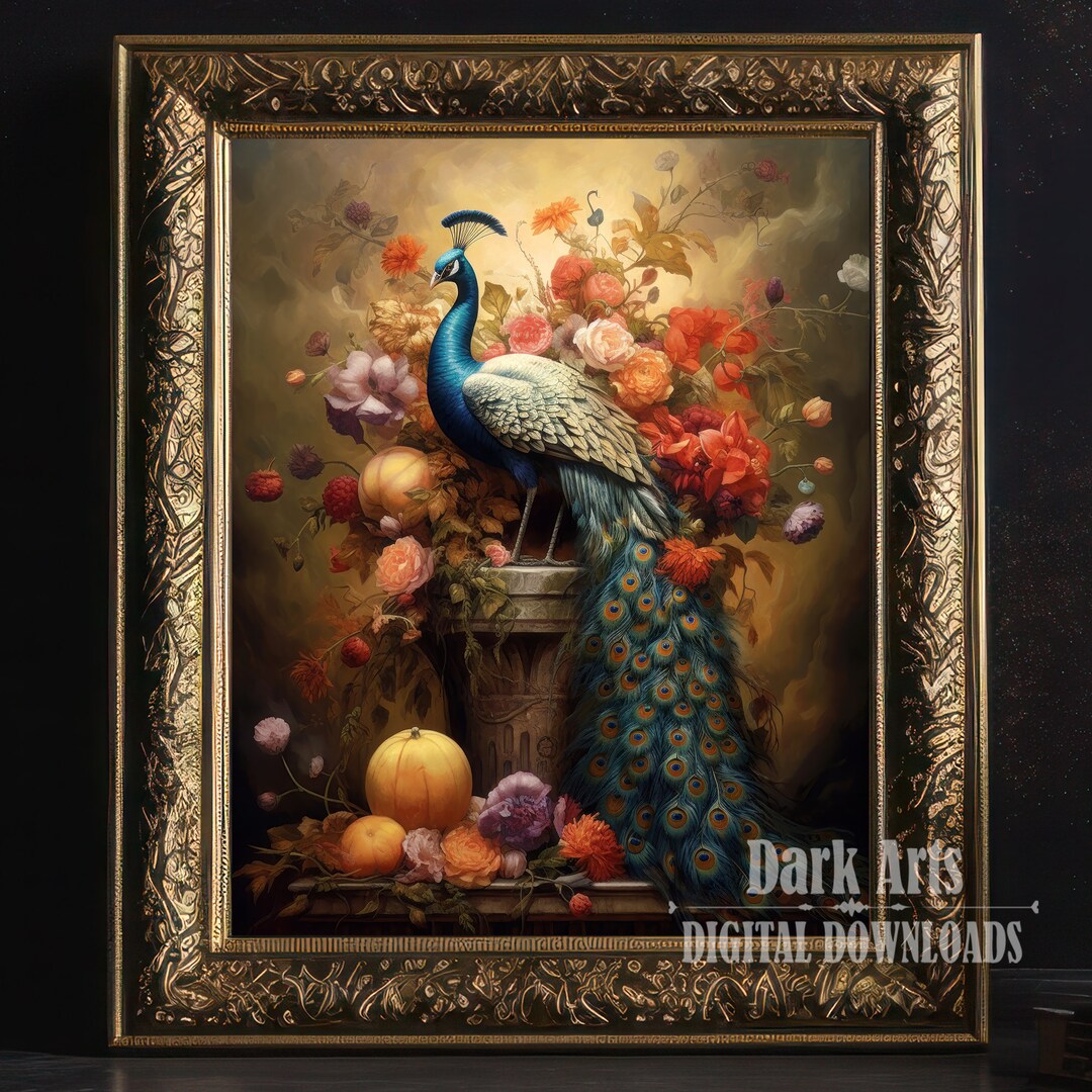 Peacock Poster Art, Wall Decor Majestic Peacock, Painting Art Print ...