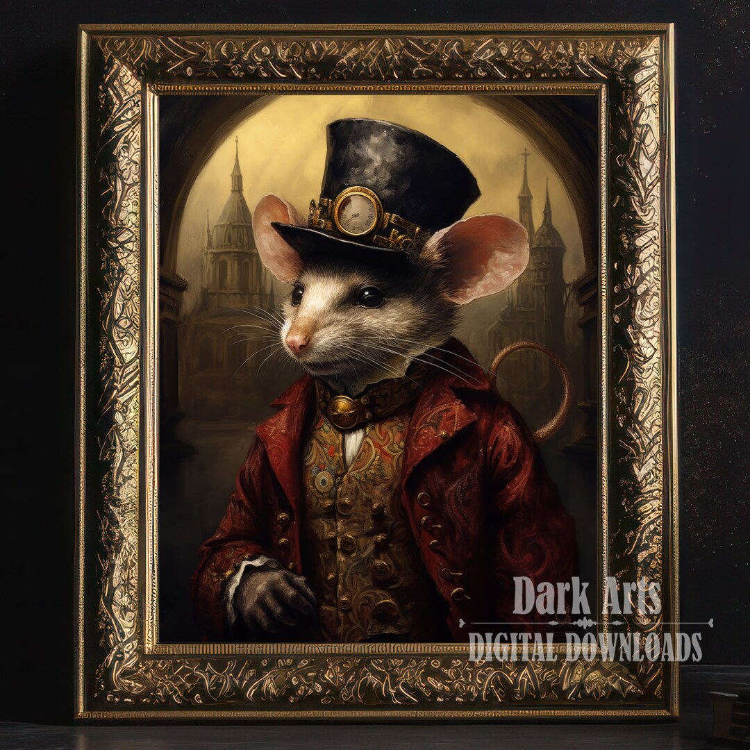 Steampunk Rat Vintage Poster, Art Poster Print, Victorian Rat, Home ...