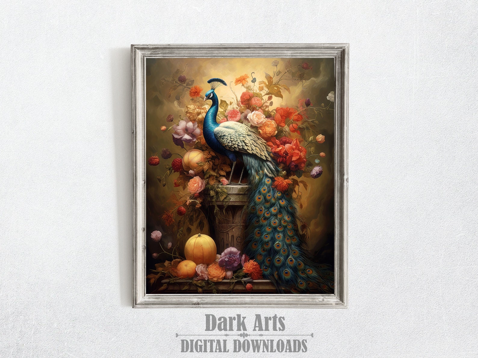 Peacock Poster Art, Wall Decor Majestic Peacock, Painting Art Print ...