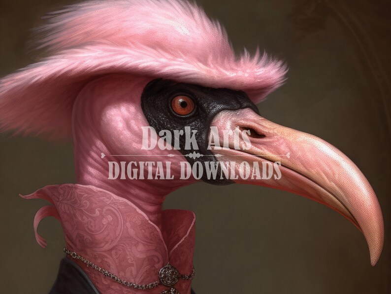 Victorian Flamingo Art Print: Gothic Home Decor (digital Download) - Etsy