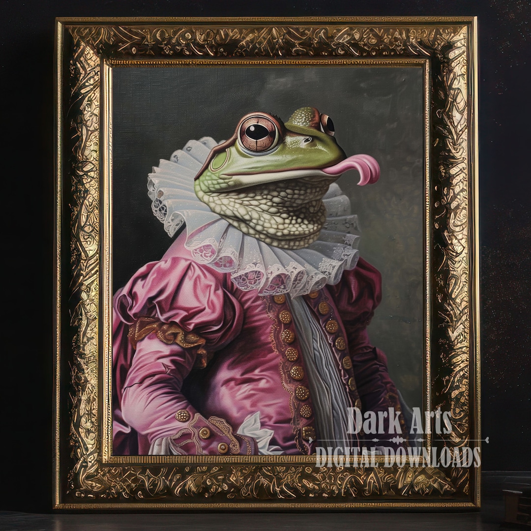 Renaissance Frog, Victorian Printable Art, Animal Portrait, Home Decor ...
