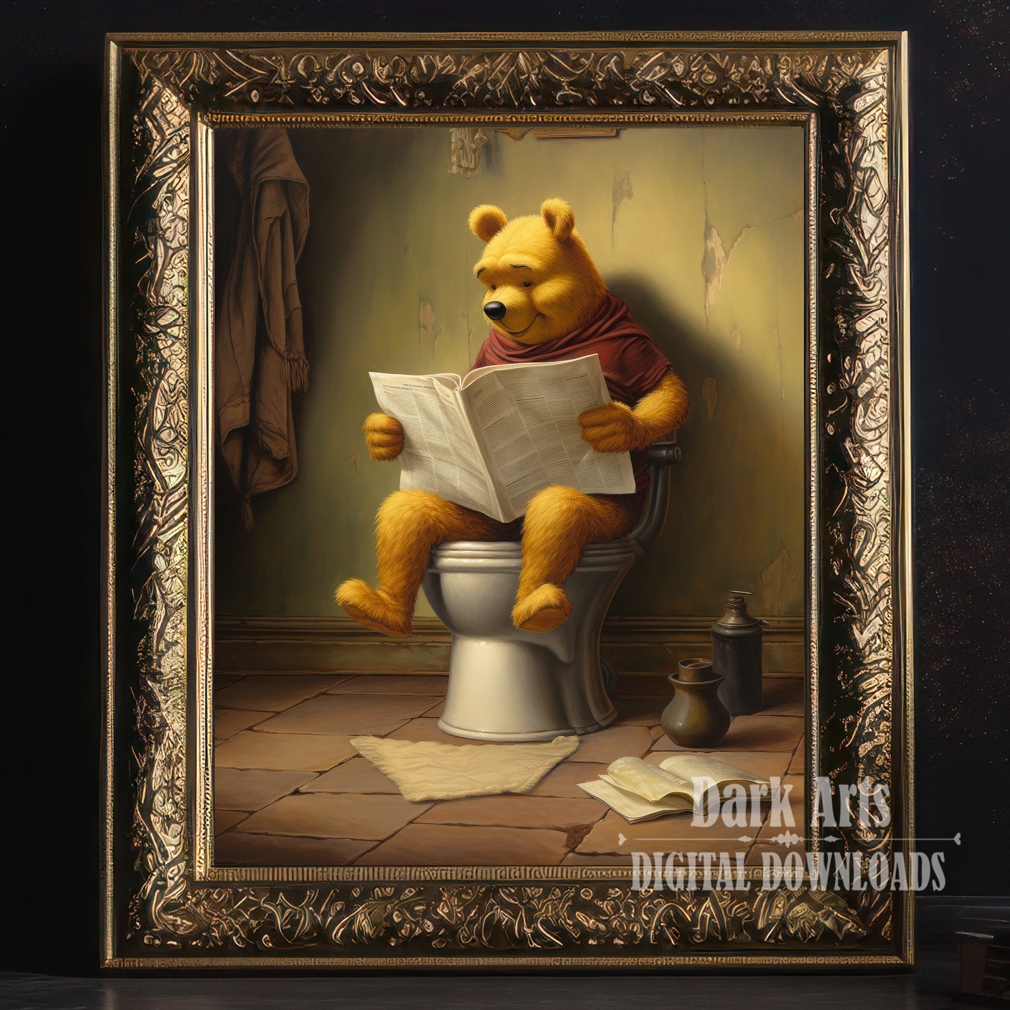 Winnie the Pooh Funny Bathroom Loo Sign Poster Digital - Etsy