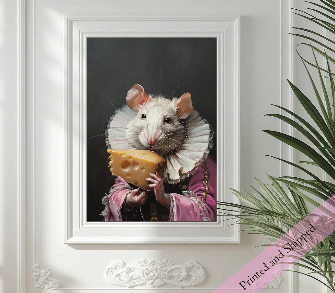 Rat Poster Print, Panda Bear Wall Decor, Pink Collection Renaissance ...