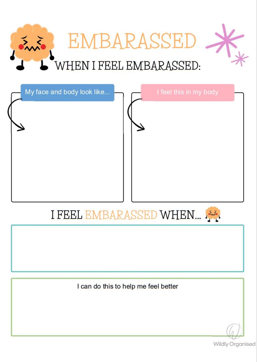 Feeling Embarrassed Worksheet, Classroom Worksheet, Classroom Resources ...