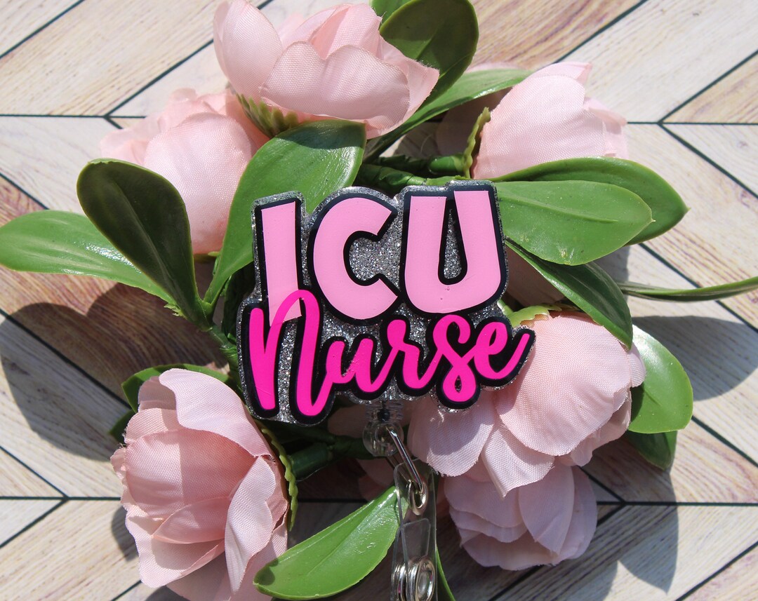 ICU Nurse Badge- Cute Badge Reel- Badge Reel for Nurses- Healthcare ...