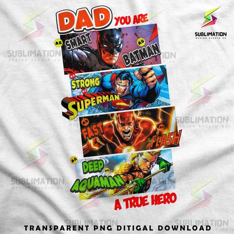 Dad Hero Fathers Day Digital File True Superhero 300 Dpi - Etsy