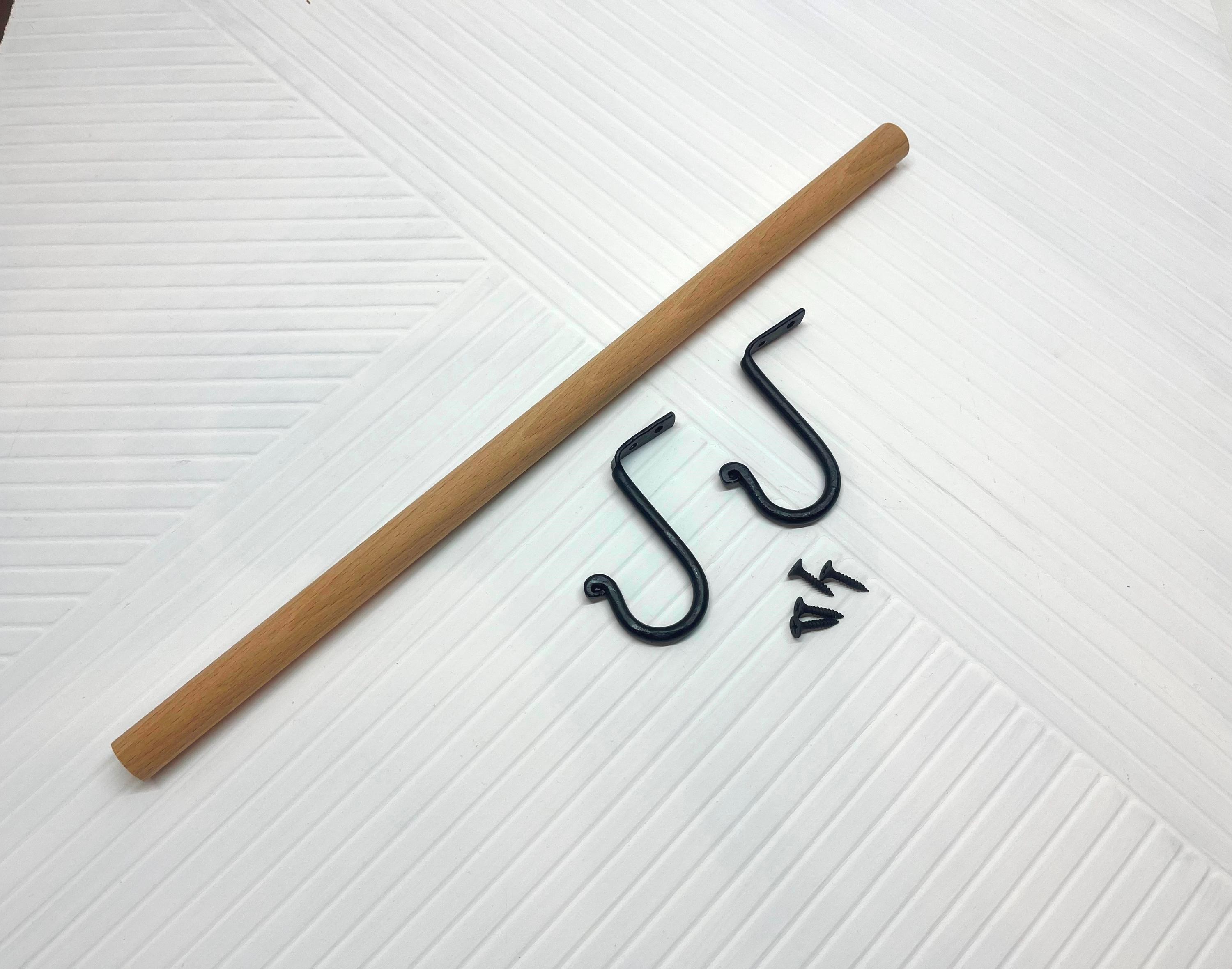 Black Wrought Iron Paper Towel Holder With Wooden Rod - Etsy