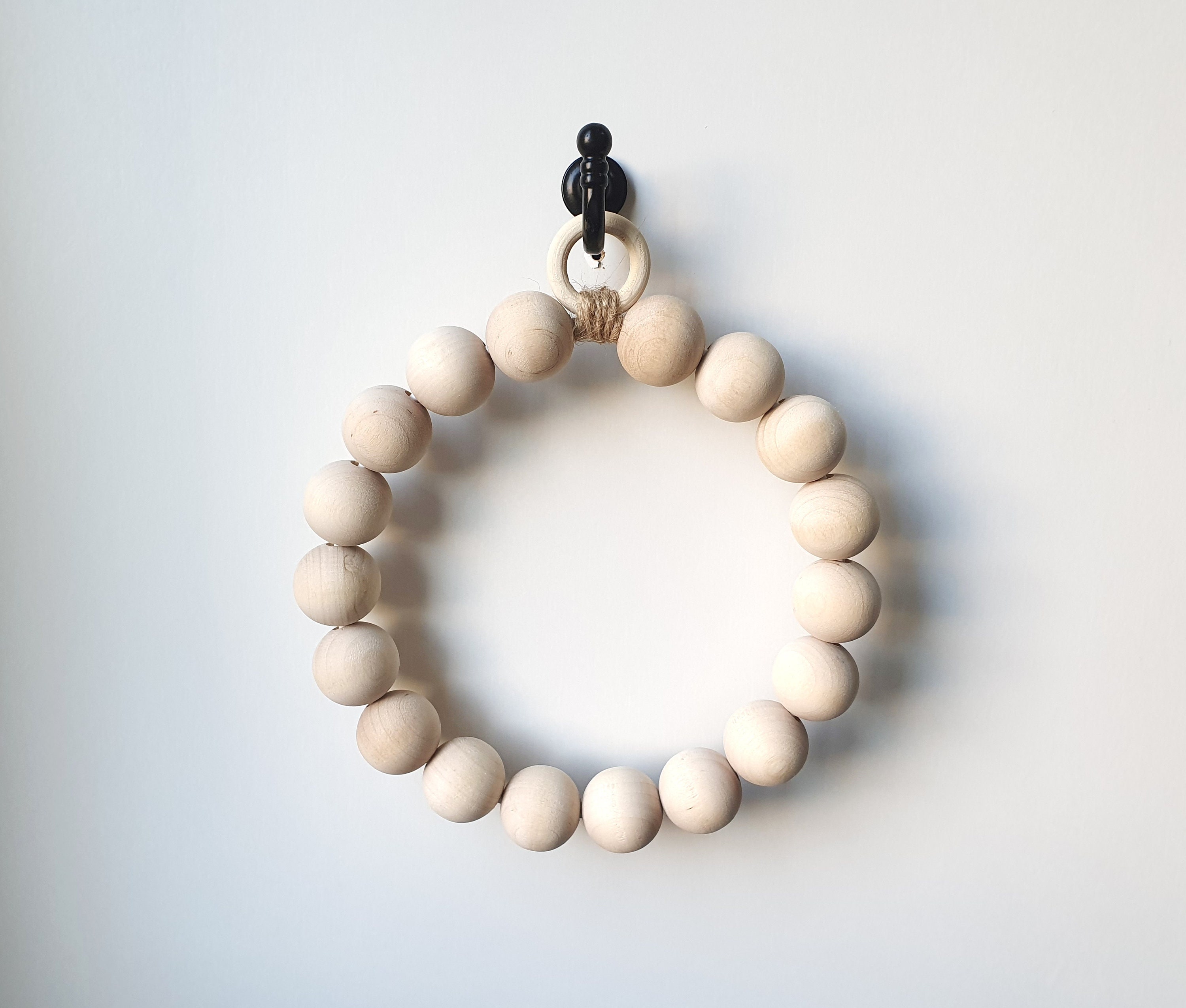 Round Towel Holder Wooden Beads Towel Storage Towel Rack - Etsy