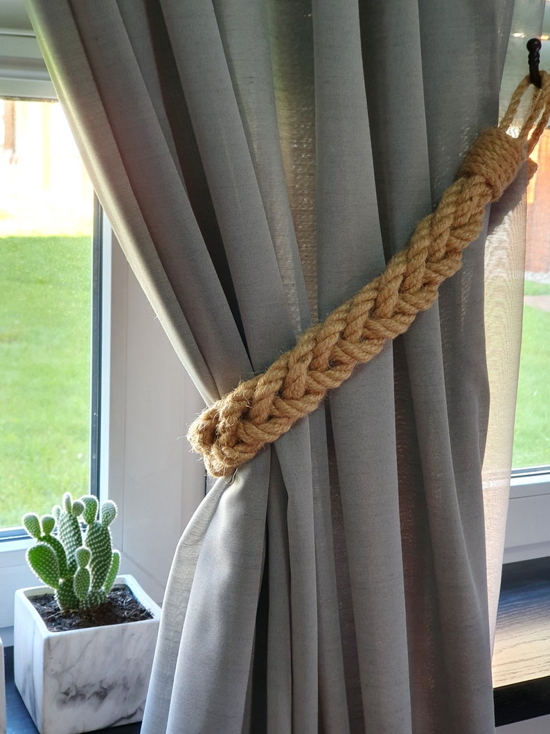 Curtain Tie-back Braid of Four Ropes Holdback Curtain Tieback Nautical ...