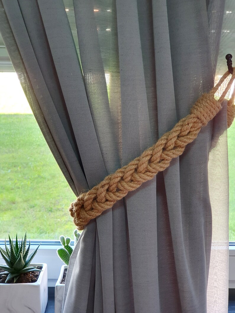 Curtain Tie-back Braid of Four Ropes Holdback Curtain Tieback Nautical ...