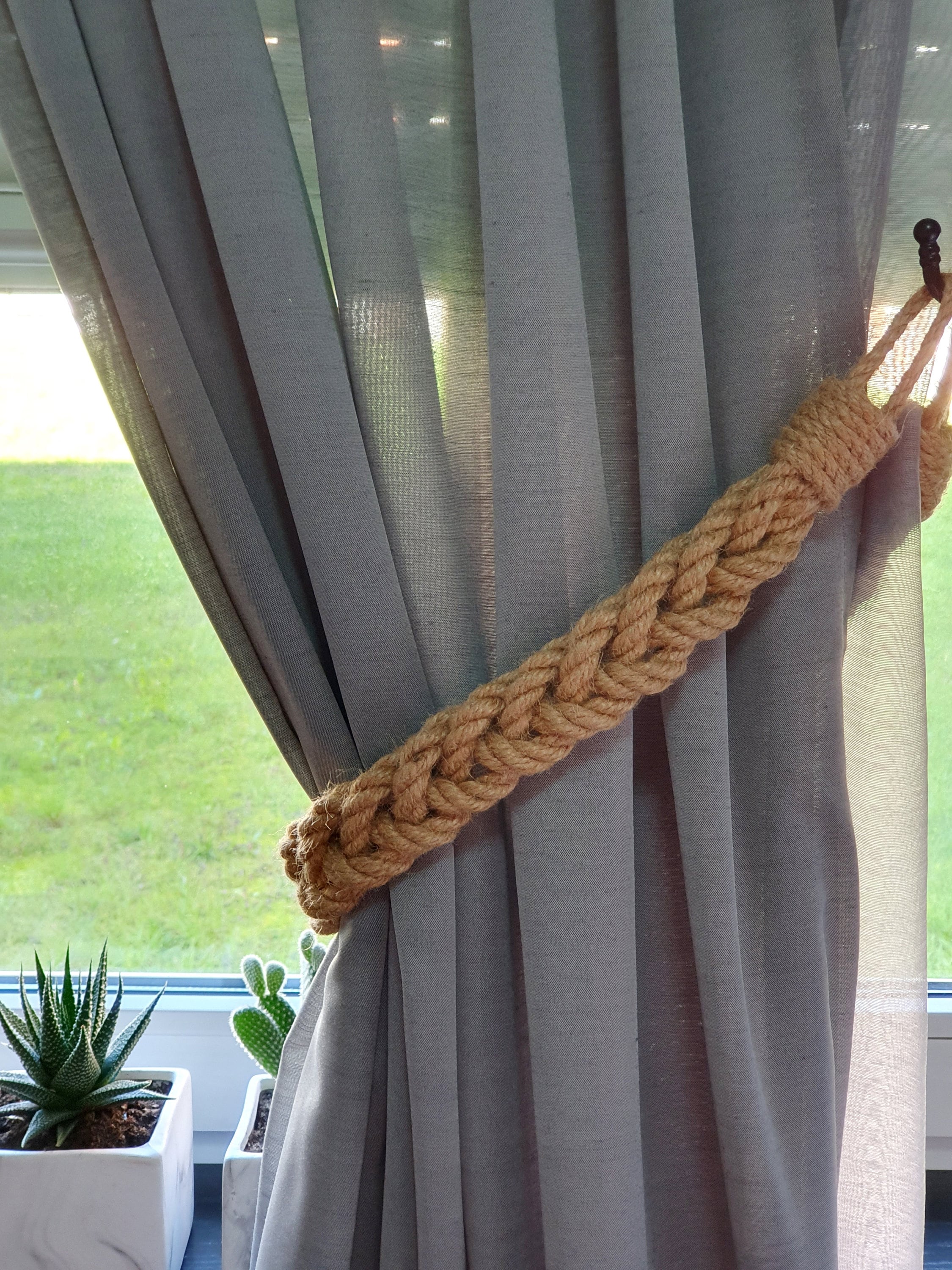 Curtain Tie-back Braid of Four Ropes Holdback Curtain Tieback Nautical ...