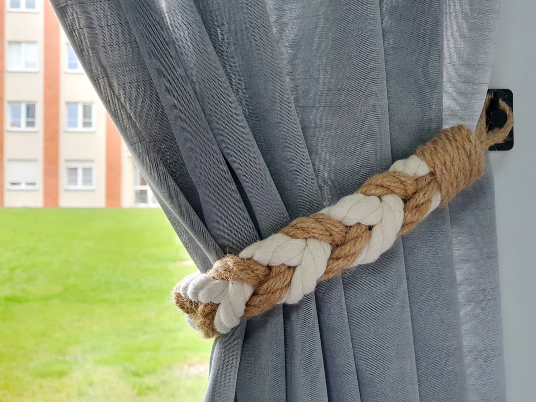Curtain Tie-back Braid of Four Ropes Holdback Curtain Tieback Nautical ...