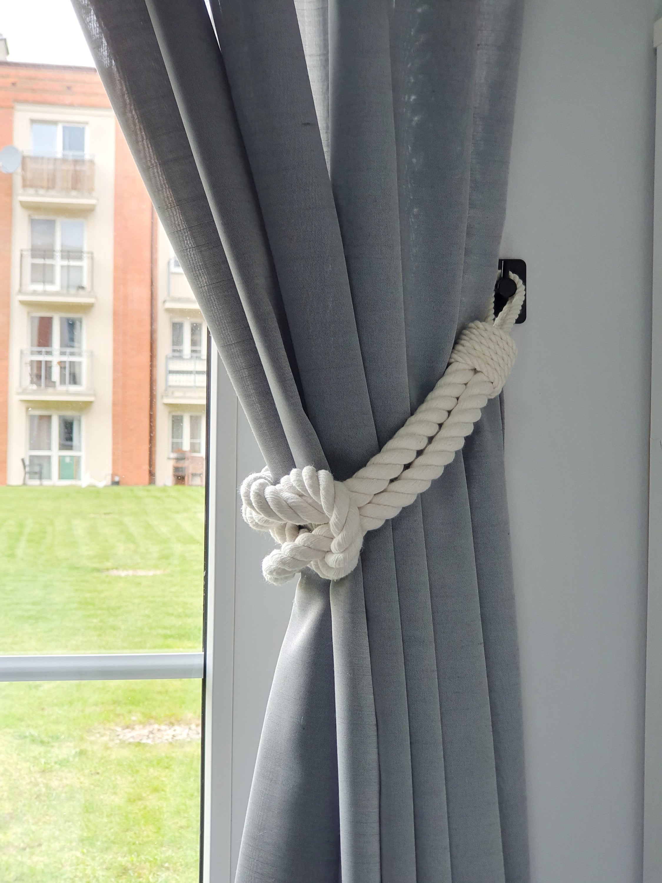 Elegant Curtain Tie White Square Knot Holdback Curtain Nautical Decor ...