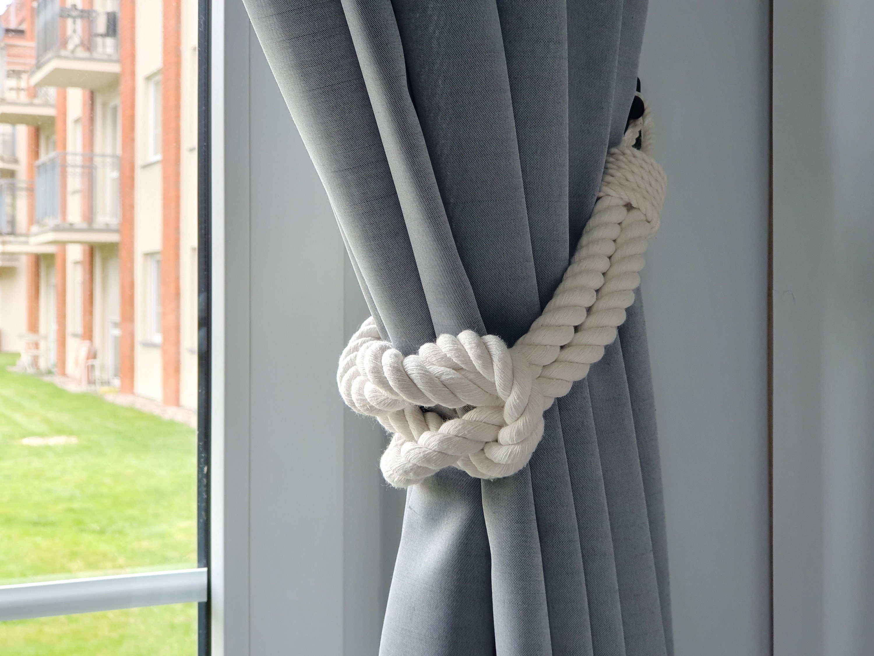Elegant Curtain Tie White Square Knot Holdback Curtain - Etsy