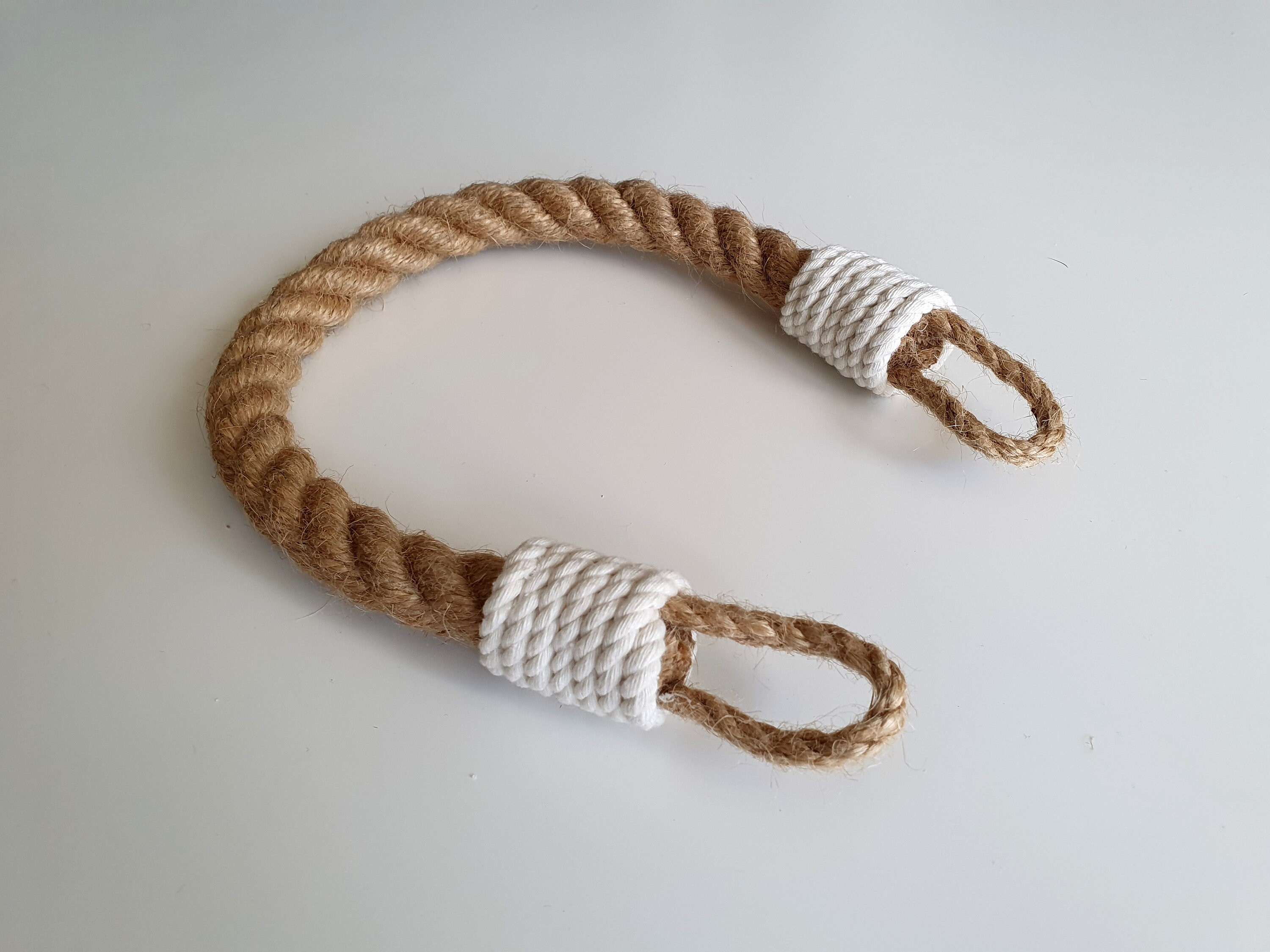 Towel Holder Made of Rope With a Metal Hook Jute Rack of Bath Towels ...