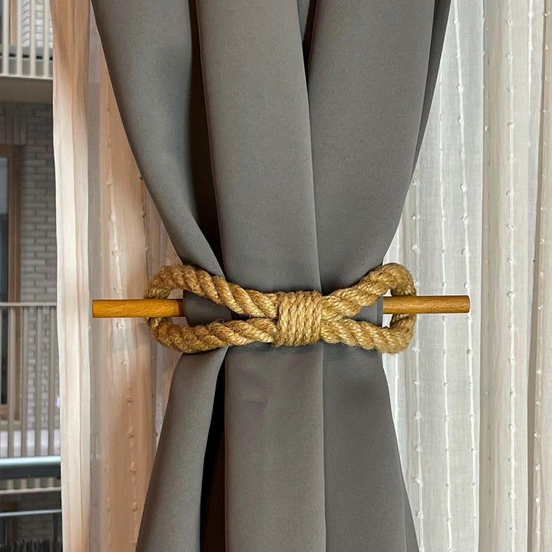 Wood Curtain Holder - Etsy