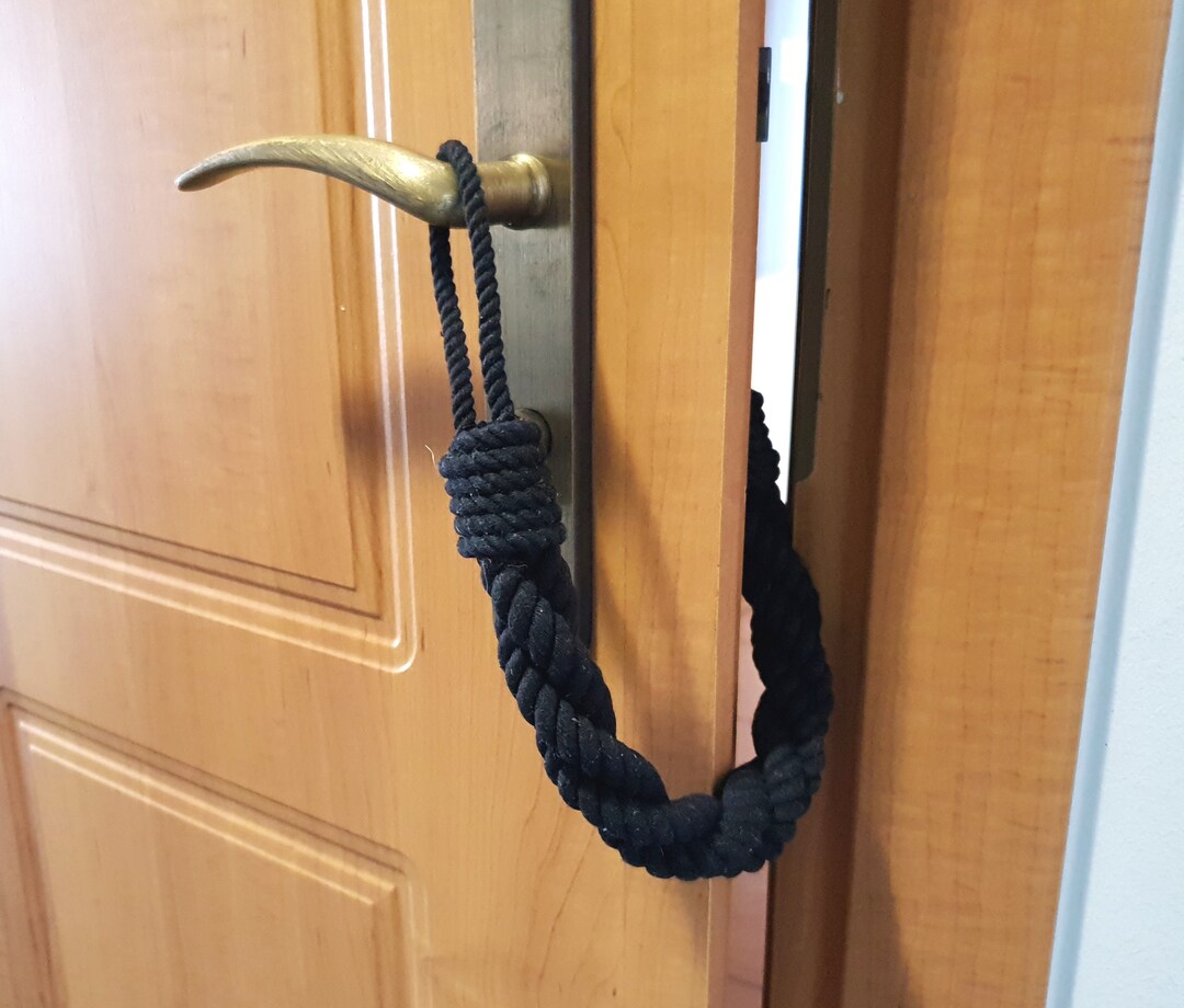 Door Stopper Door Stop Thick Rope Black Cotton Rope Nautical Decor Door ...