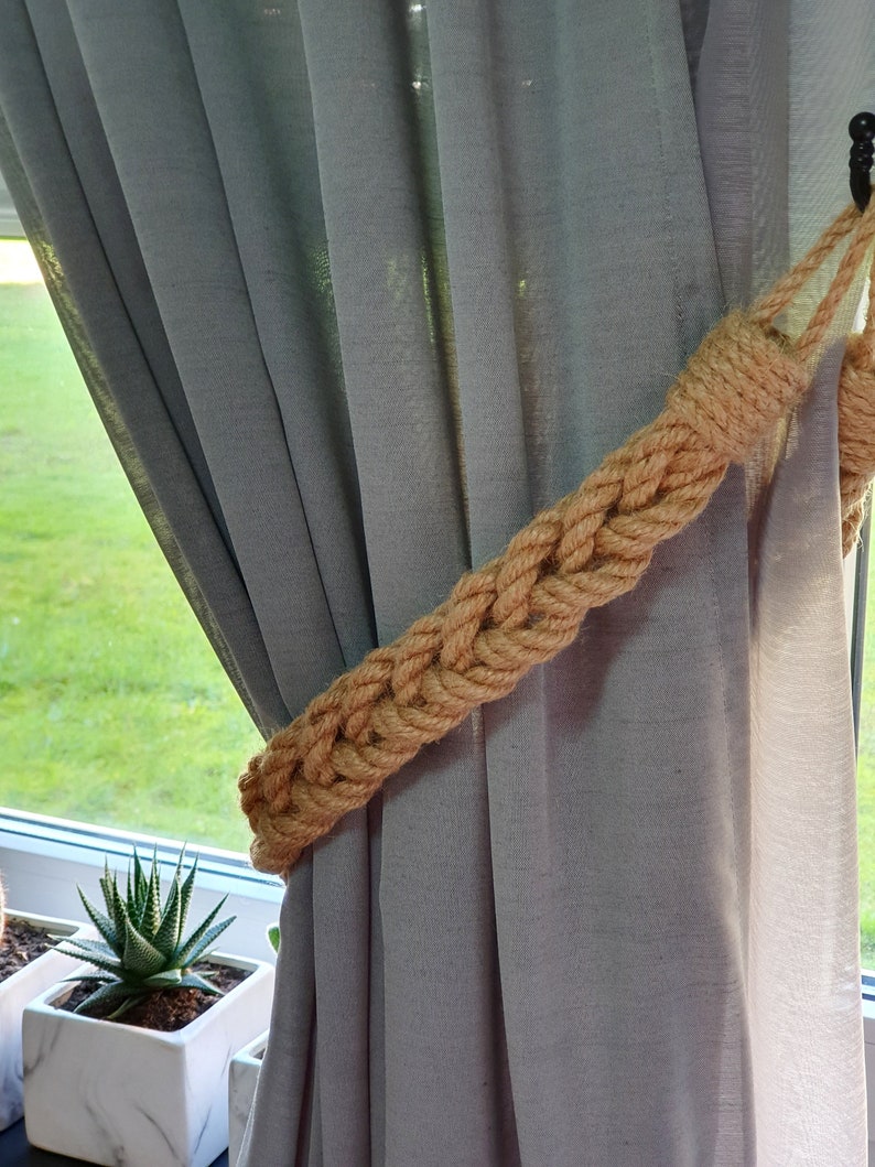 Curtain Tie-back Braid of Four Ropes Holdback Curtain Tieback Nautical ...