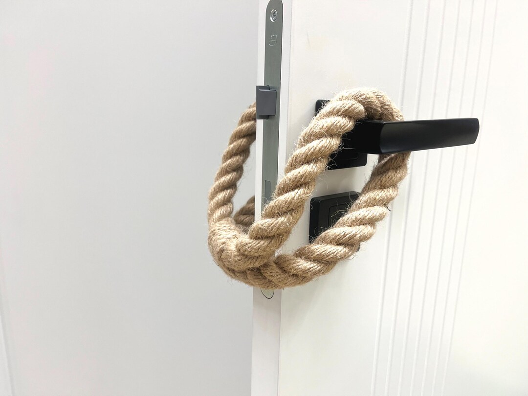 Rustic Jute Rope Door Stopper – Heavy Knot Doorstop for Farmhouse ...