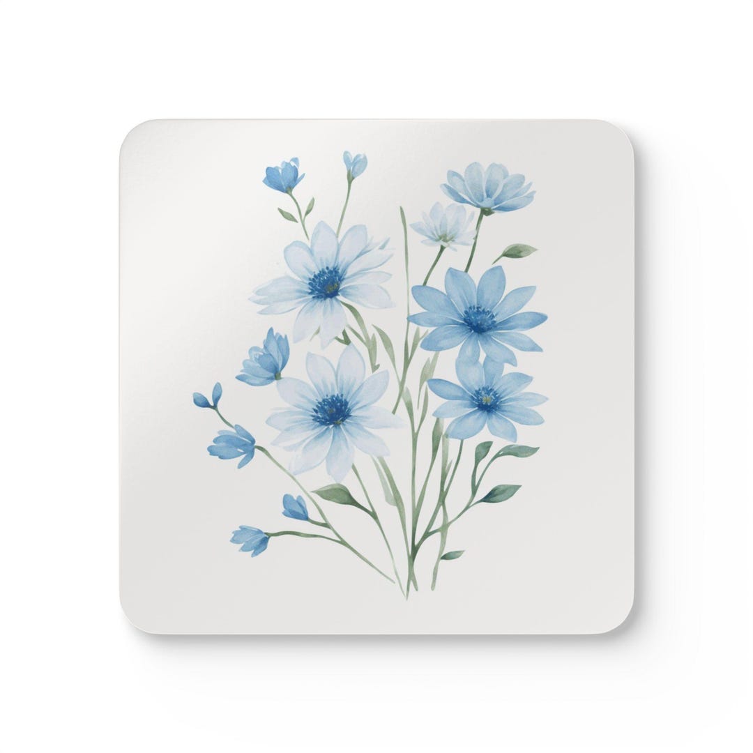Hamptons Bloom Blue Flower Coaster Coastal Elegance Stylish Home Decor ...