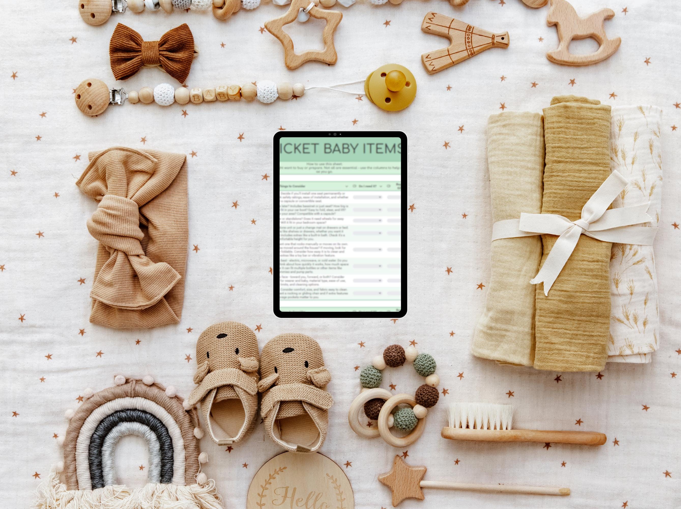 Ultimate Baby Checklist Spreadsheet, Newborn Essentials Shopping List ...