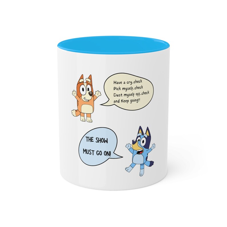 Bluey Bingo Mug Motivational Quotes Pick Myself up Colorful Mugs, 11oz ...