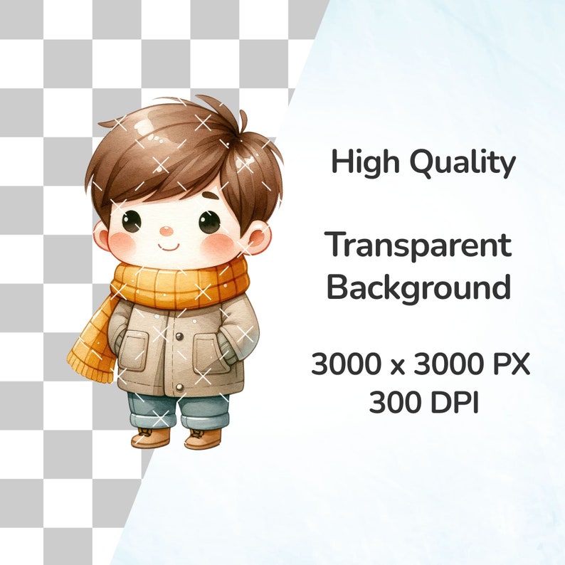 32 Watercolor Cozy Kids in Winter Season, Winter Kids, Winter ...