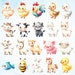 20 Watercolor Cute Farm Animals, Farm Animal Art, Barnyard Animals ...